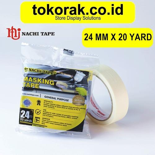 Jual NACHI LAKBAN KERTAS 1 INCH 24 MM X 20 YARD MASKING TAPE 1" ISOLASI ...