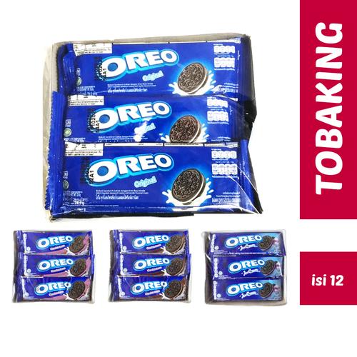 Promo Biskuit Oreo Box isi 12 sachet Original Strawberry Cokelat Ice ...