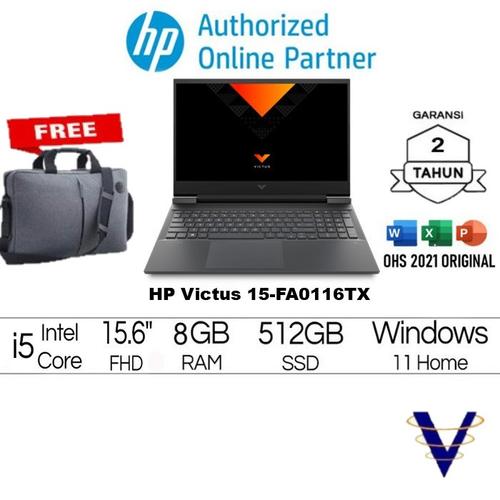 Jual LAPTOP HP Victus 15-fa0116TX i5-12500H 8GB 512GB GTX1650 4GB 15″ W11H - Jakarta Pusat ...