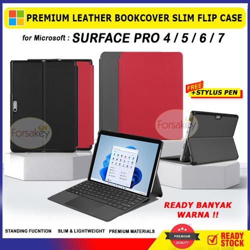 Jual Microsoft Surface Pro 4 5 6 7 7+ Plus Slim Flip Case Casing Book Cover - Hitam - Jakarta ...