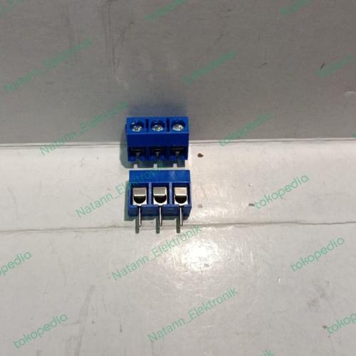 Jual 3141 terminal kabel cable block blok biru blue pcb 3p 3pin 3 kaki ...