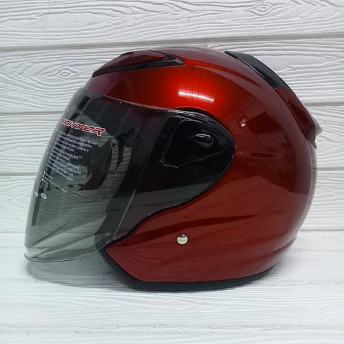 Jual Helm NHK halfface NHK R6 Solid Black Doff - RED MAROON, M - Kota ...