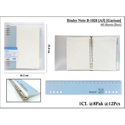 Jual map binder looseleaf B5 / A5 ring 8 besi kode B1028 penggaris ...