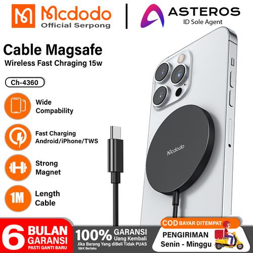 Promo MCDODO Magsafe Wireless Charger Pad Magnetic For iPhone Fast Charging - Ch-4360 Black ...