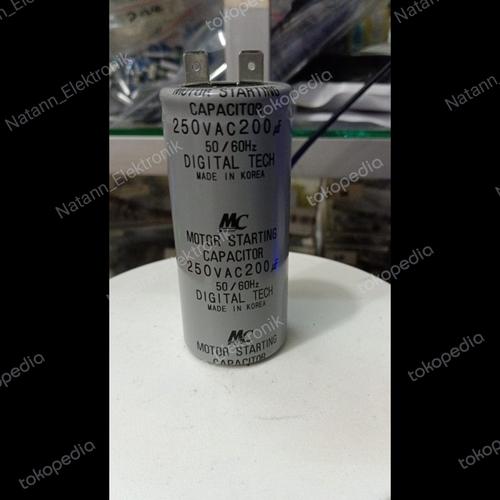 Jual 3184 kapasitor capacitor ac mc 200uf 200 uf mf 200mf 250vac 250v ...