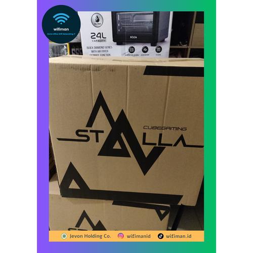 Jual Cube Gaming Stalla ATX Glass Full Tower Case Black White Hitam ...
