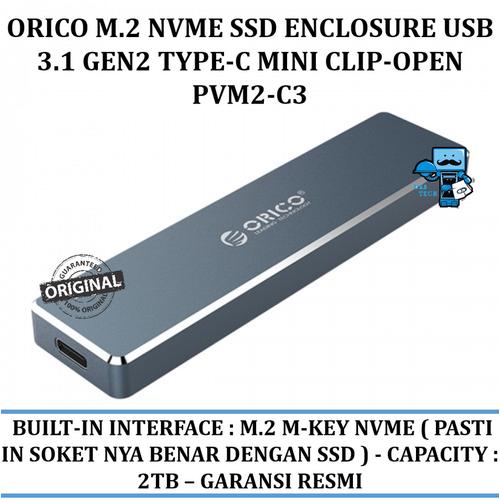Promo Orico M.2 Nvme Ssd Enclosure Usb3.1 Gen2 Type-C Mini Clip-Open Pvm2-C3 Cicil 0% 3x ...