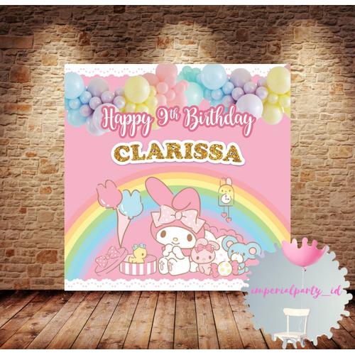 Jual Custom Backdrop Banner Spanduk Happy Birthday My Melody - 1x1 m ...