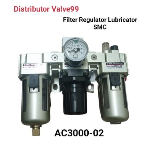 Jual Air Filter Regulator Lubricator AC3000-02 SMC - AC3000-02 ...