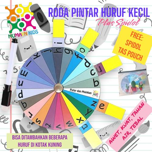 Jual roda pintar huruf roda abjad 3 huruf plus SPIDOL mainan edukasi ...
