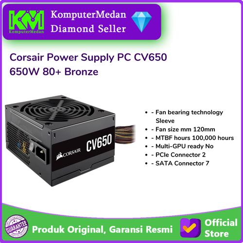 Promo Corsair Power Supply PC CV650 - 650W 80+ Bronze Cicil 0% 3x ...