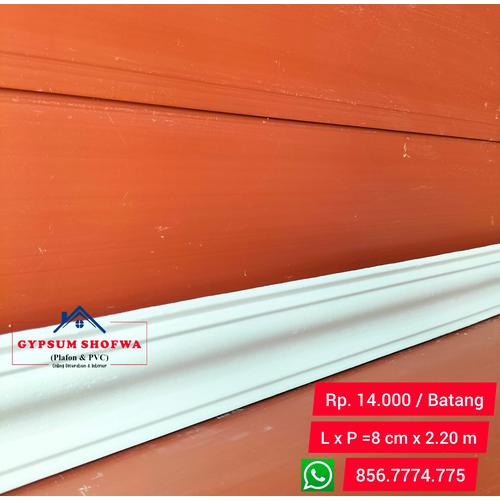 Jual List Profil Gipsum motif S polos 8 cm / Lis Gypsum motif minimalis ...