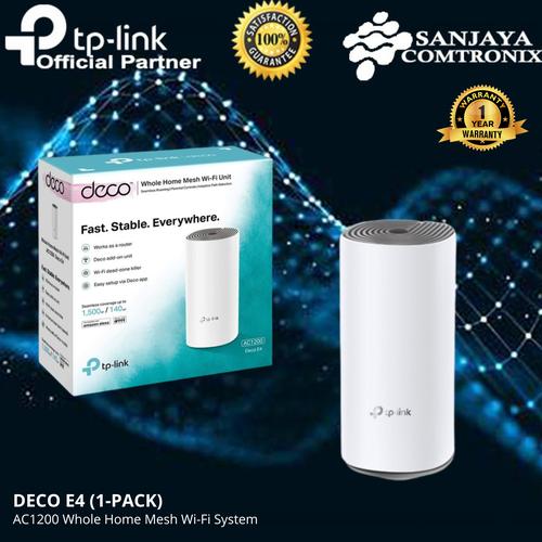 Promo TP-Link Deco E4 (1-pack) AC1200 Whole Home Mesh Wi-Fi System isi ...