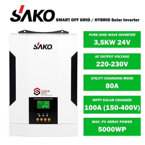 Jual SAKO Hybrid Solar Inverter 3,5KW MPPT 100A PLTS UPS Pure Sine Wave ...