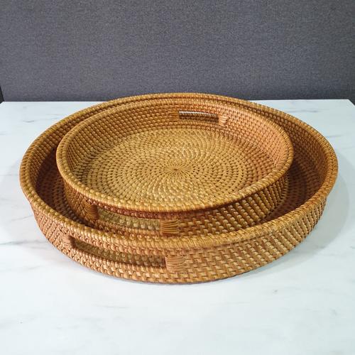 Promo Nampan Saji Rotan Besar LusioSB Rattan Tray Keranjang Organizer ...