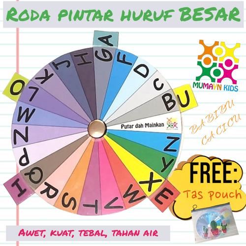 Jual Roda pintar abjad roda baca huruf produk edukasi calistung PAUD TK ...