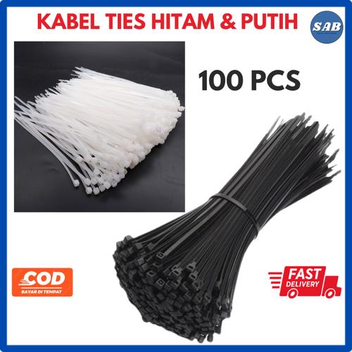 Jual Kabel Tis Pengikat Serbaguna Kuat Cable Ties Hitam Putih - 3,6mm x ...