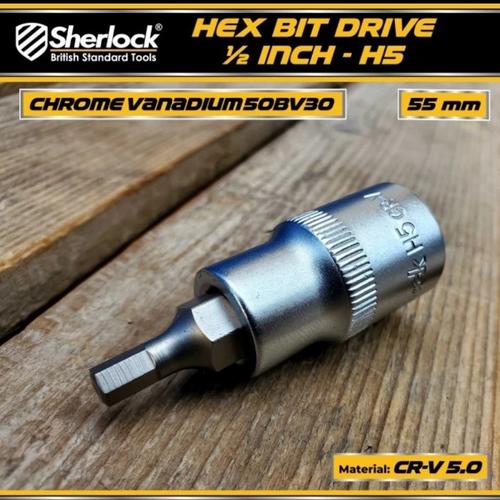 Jual Sherlock Mata Kunci Sok Socket Drive 1/2 inch Hex Bit Shock L5 mm ...