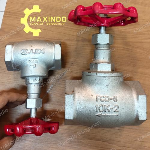 Jual Globe Valve 1 1/2" Inch Drat KITZ FCD-S 10K Cast Iron Steam ...