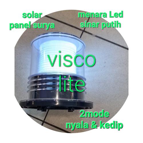 Jual lampu tower led solar panel putih - merah - menara solar cel ...