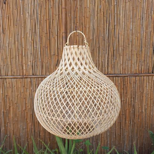 Jual Kap Lampu Gantung Rotan | Rattan Pendant Light | Lampu Rotan KL144 ...