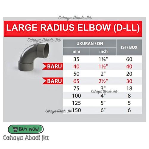 Jual Keni 4" Leher Panjang / Knee Large Radius Elbow D LL 4in - Jakarta ...
