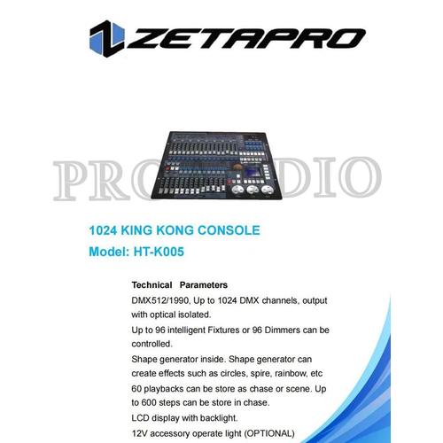 Jual MIXER CONSOLE ZETAPRO KING KONG KK1024 MIXER LIGHTING CONTROLLER ...