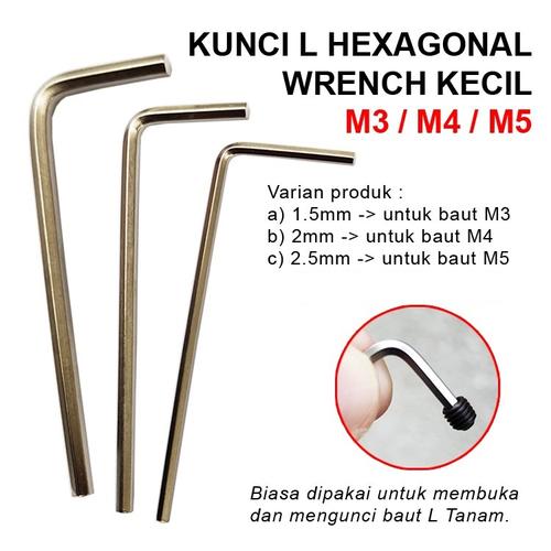 Jual KUNCI L HEXAGONAL KECIL / HEX KEY Wrench untuk Baut L Tanam M3 M4 ...