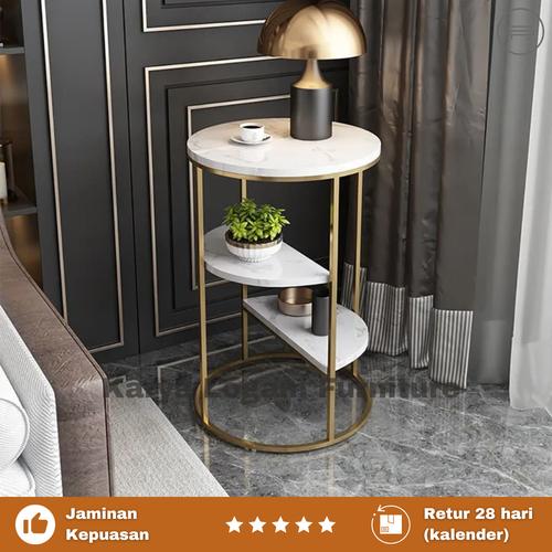 Jual Side Table Minimalis Modern - Meja Sudut Susun Stainless Top ...