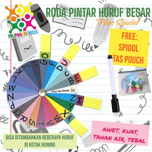 Jual roda pintar huruf roda abjad 3 huruf plus SPIDOL mainan edukasi ...
