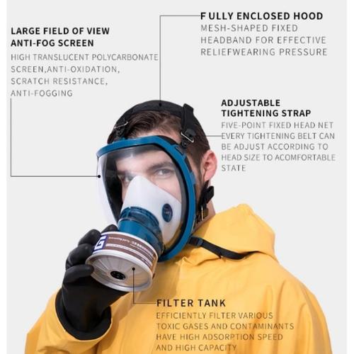 Jual Jual Full face Gas Mask Singgle Filter Tank Masker Respirator ...