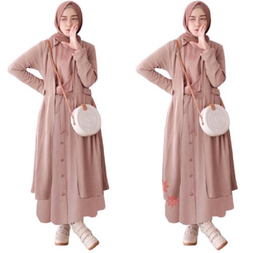 Promo Long Cardi Setvica [Cardigan 0100] merk SHE Baju Gamis Wanita ...