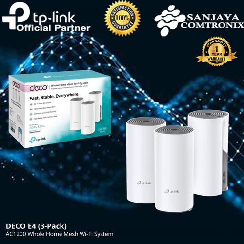 Jual TP-Link Deco E4 (3-pack) AC1200 Whole Home Mesh Wi-Fi System isi 3 ...