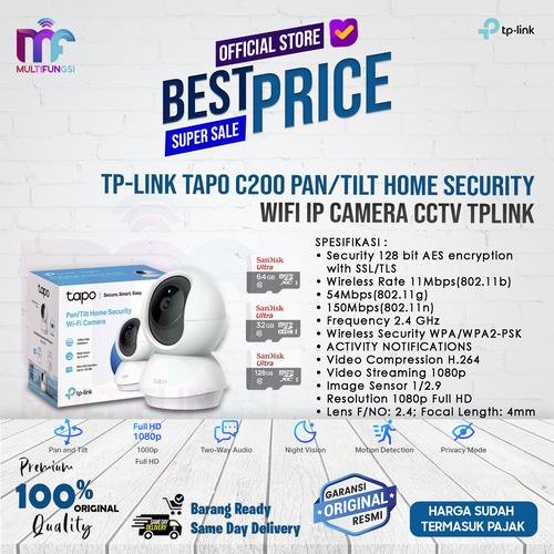 Jual TP-LINK Tapo C200 Pan/Tilt Home Security WiFi IP Camera CCTV TPLINK - C200 Saja - Jakarta ...
