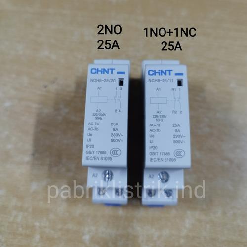 Jual Contactor slim NCH8 25/20 25/11 2p 25A 2No atau 1NO 1NC mdel MCB ...