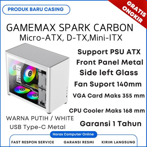 Jual GameMax Case SPARK White Gaming Mini Tower Micro ATX USB Type C ...