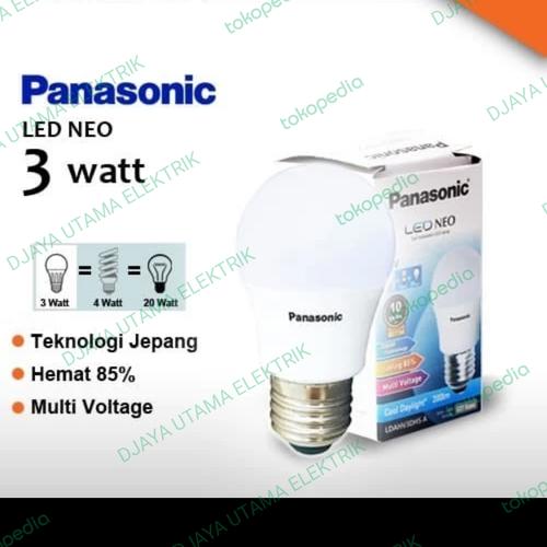 Jual Lampu LED Bulb Neo 3 Watt LDAHV3LH8A Panasonic - 3000K - Jakarta ...