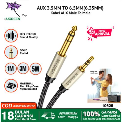 Jual UGREEN Kabel Aux Jack 3.5mm To 6.35mm 6.5mm Audio TRS Stereo HIFI GOLD - 1 Meter - Kota ...
