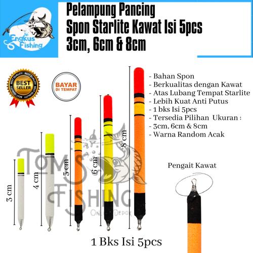 Jual Pelampung Pumbul Pancing Spon Starlite Kawat Isi 5pcs (3cm,6cm ...