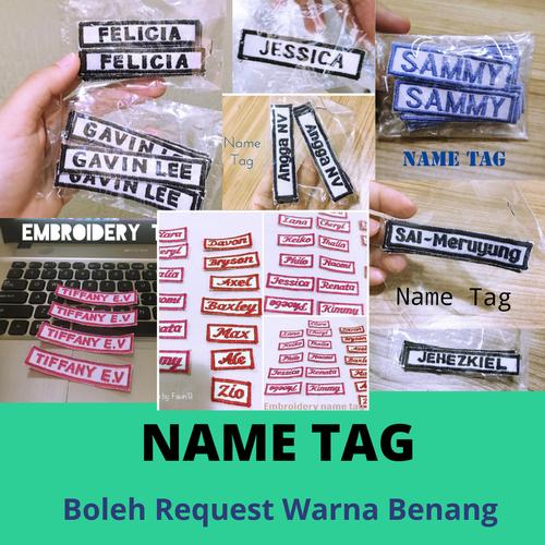Jual Label Nama Bordir Dada Name Tag Papan Nama Bordir Komputer Satuan ...