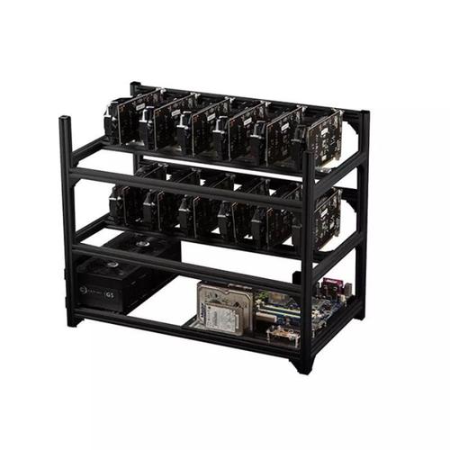 Jual Aluminium Open Air Mining Rig Stackable Frame Case 12GPU (Bekas ...