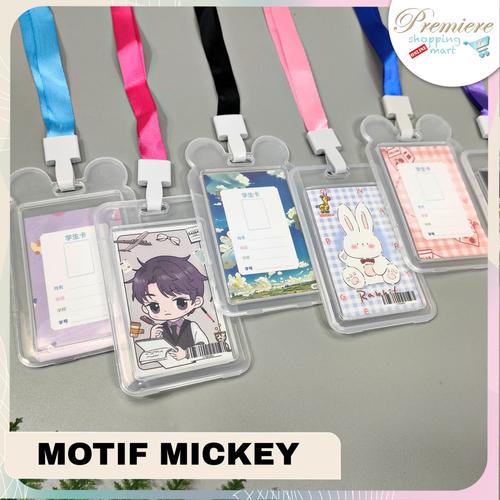 Promo Name Tag Id Card Holder Motif Transparan 2 Sisi / Lanyard Kartu ...