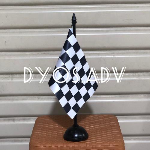 Jual bendera start finish + tiang kayu meja - Star FINISH, Bendera meja ...
