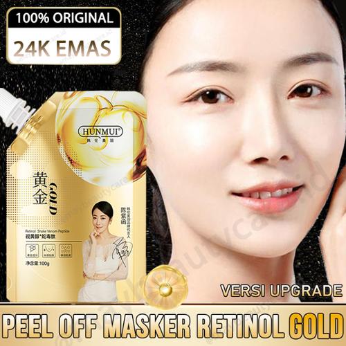 Jual Masker Emas Racun Ular Retinol - Hunmui Mask - Snake Venom Gold ...