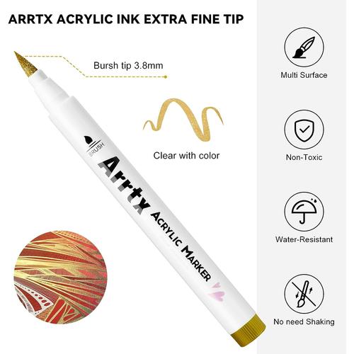 Jual ARRTX Acrylic Marker Brush Pen - Brush Marker Permanen - Kota ...