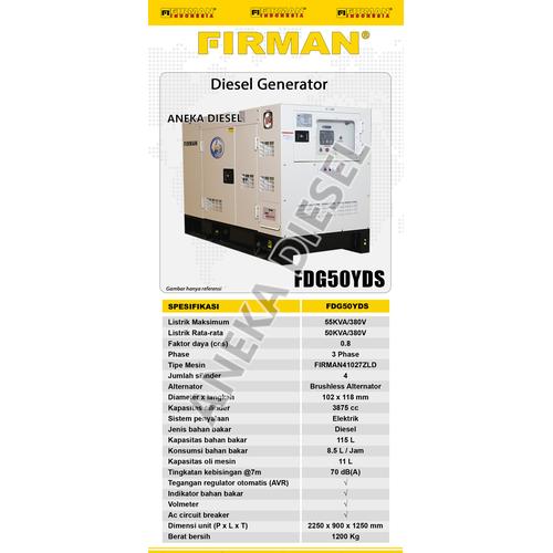 Jual Mesin Genset Silent 55KVA FIRMAN FDG 50YDS 3 Phase / Power ...