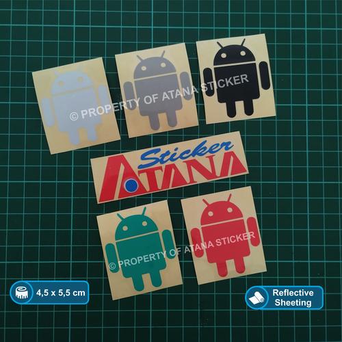 Jual Sticker Cutting Logo Android Peace Hijau 75mm x 75mm - Merah ...
