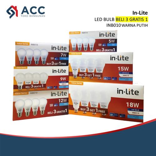 Jual INLITE INB010 VALUE SERIES LED BULB 5W 7W 9W 12W 15W 18W PAKET ...
