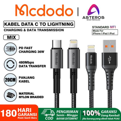 Promo Kabel Power Bank Micro Usb, Type C ,Iphone 20Cm MCDODO FAST ...