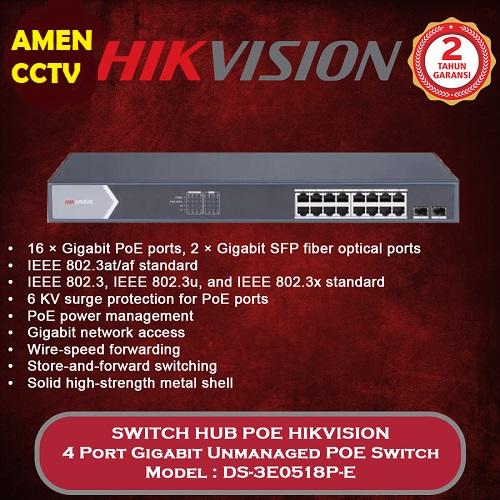 Jual Switch Hub PoE Hikvision 16Port DS-3E0518P-E/M Garansi Resmi ...